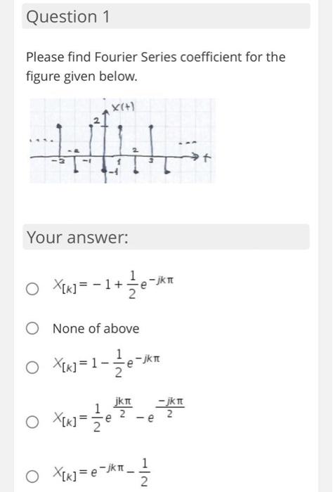 Solved Please find Fourier Series coefficient for the figure | Chegg.com