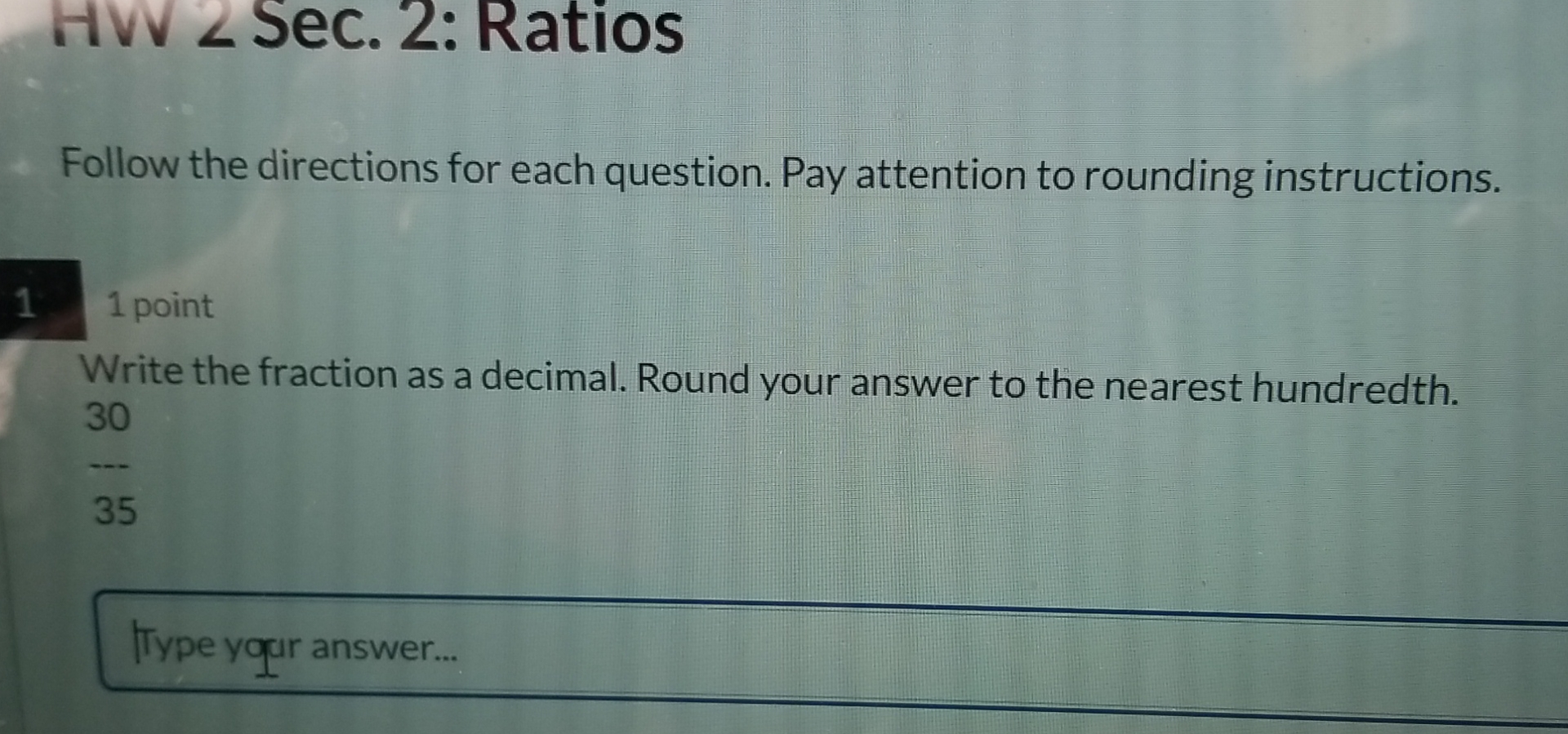 Solved HVV 2 ﻿Sec. 2: RatiosFollow the directions for each | Chegg.com