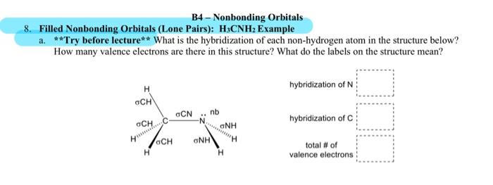 Solved B4 - Nonbonding Orbitals 8. Filled Nonbonding | Chegg.com