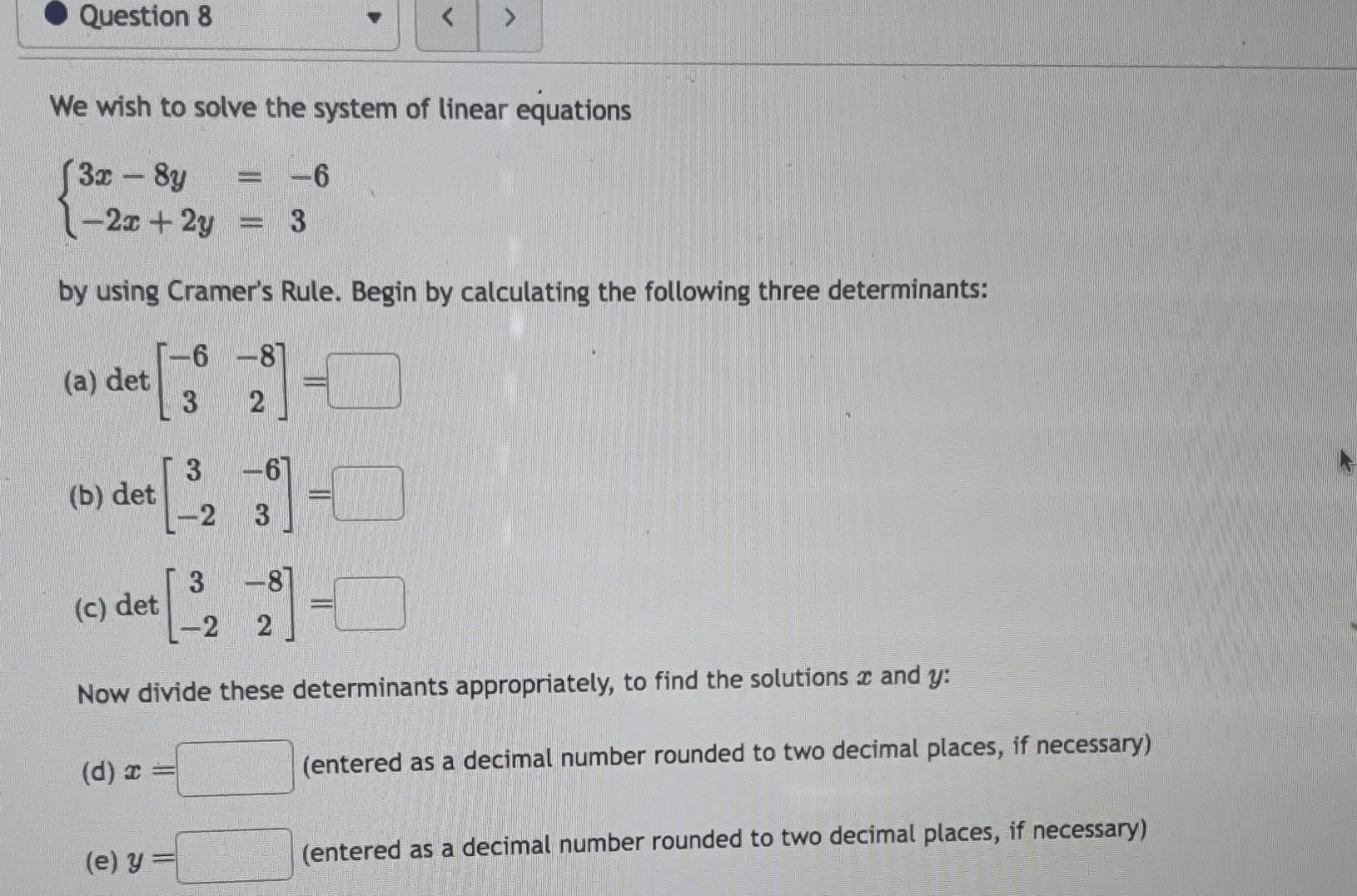 Solved We wish to solve the system of linear equations | Chegg.com