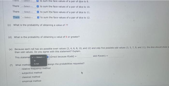 Solved Consider the experiment of rolling a pair of dice, | Chegg.com