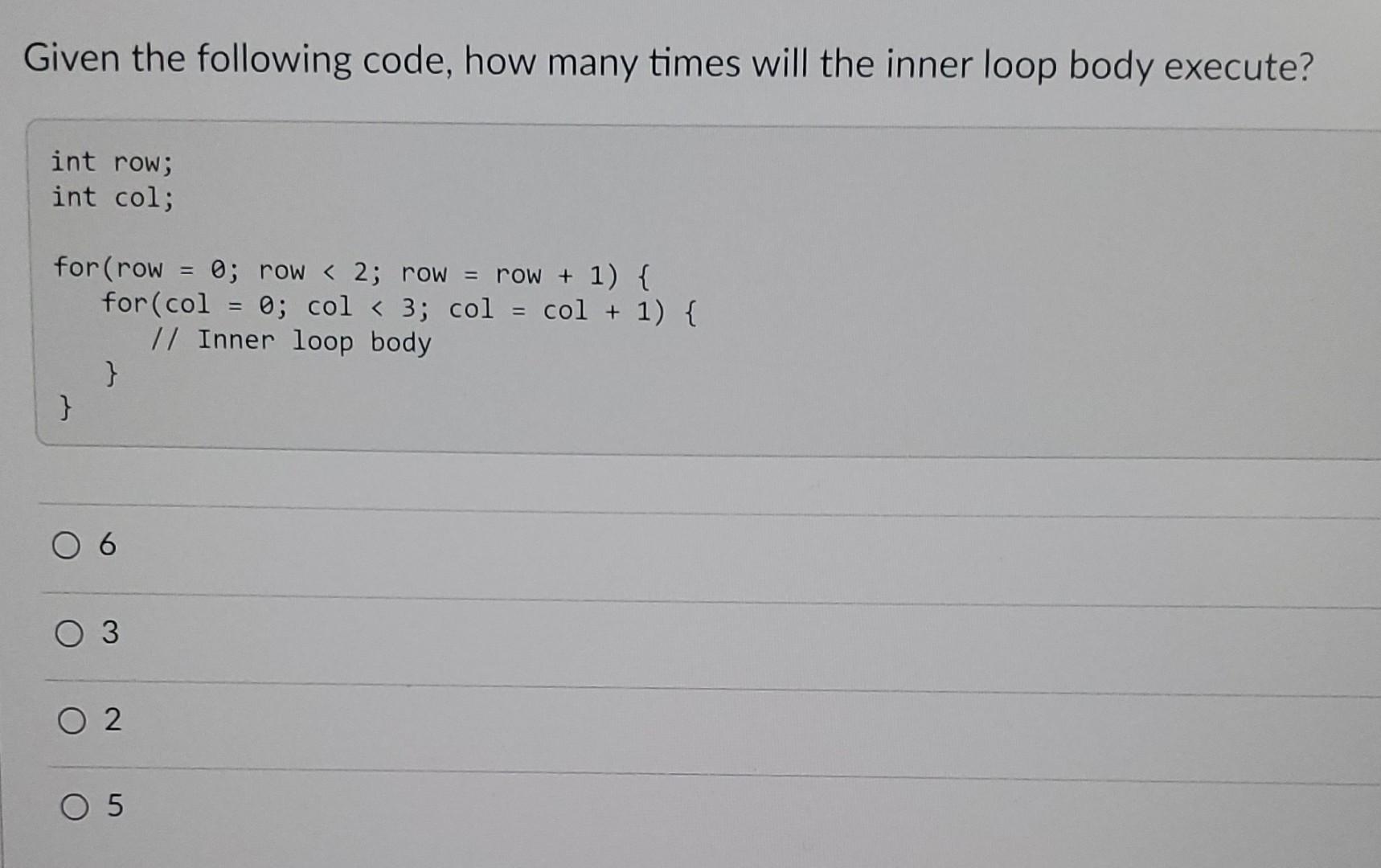 Solved How many iterations does this for loop have? for | Chegg.com