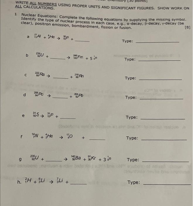 Solved points] WRITE ALL NUMBERS USING PROPER UNITS AND | Chegg.com