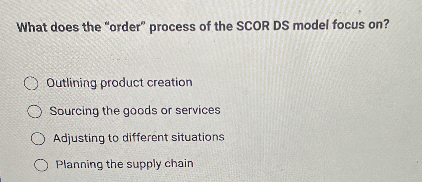Solved What does the "order" process of the SCOR DS model | Chegg.com