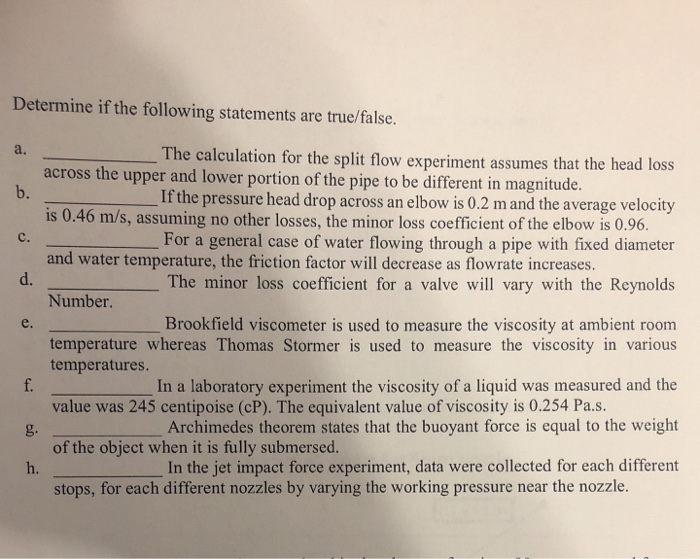 Solved Determine if the following statements are true/false. | Chegg.com