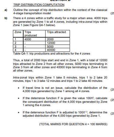 Solved TRIP DISTRIBUTION COMPUTATIONa) ﻿Outline the concept | Chegg.com