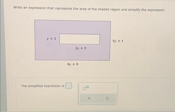 Solved Write an expression that represents the area of the | Chegg.com