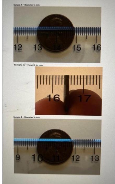 Solved Measuring volume of pennies using a ruler Don't | Chegg.com