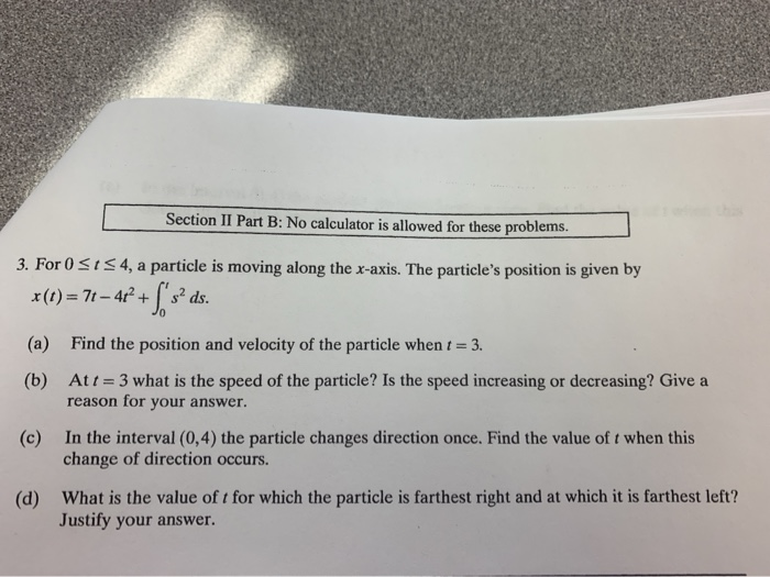 Solved Section II Part A: Graphing calculator is required | Chegg.com