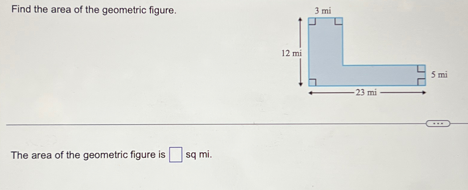 Solved Find the area of the geometric figure.The area of the | Chegg.com