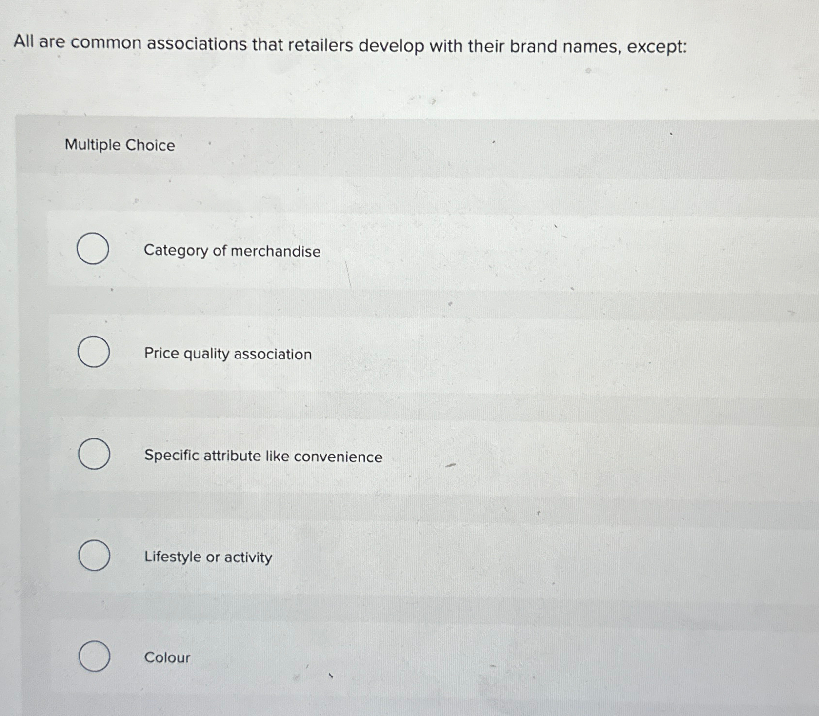 Solved All are common associations that retailers develop | Chegg.com