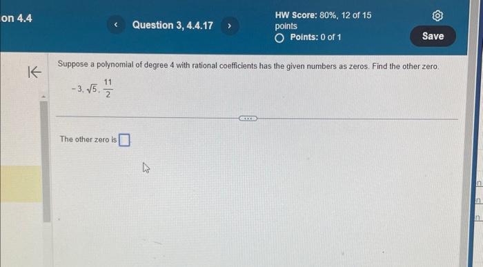Solved Suppose a polynomial of degree 4 with rational | Chegg.com