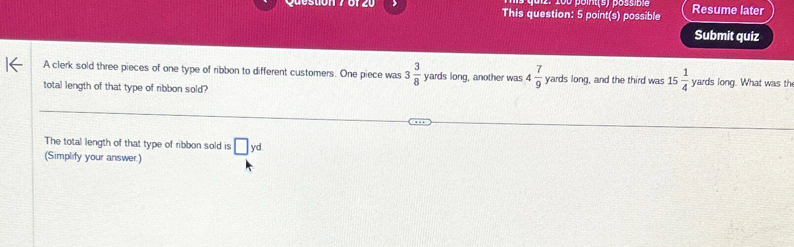 Solved This question: 5 ﻿point(s) ﻿possibleResume laterA | Chegg.com