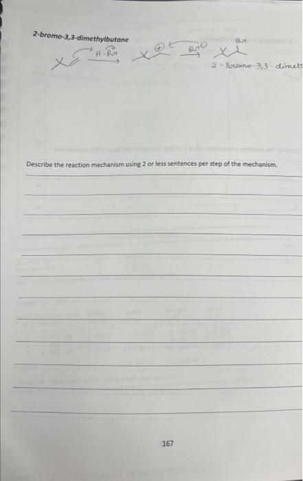 Solved 2-bromo-3,3-dimethylbutane 2 - Brome 3,3-dinct | Chegg.com