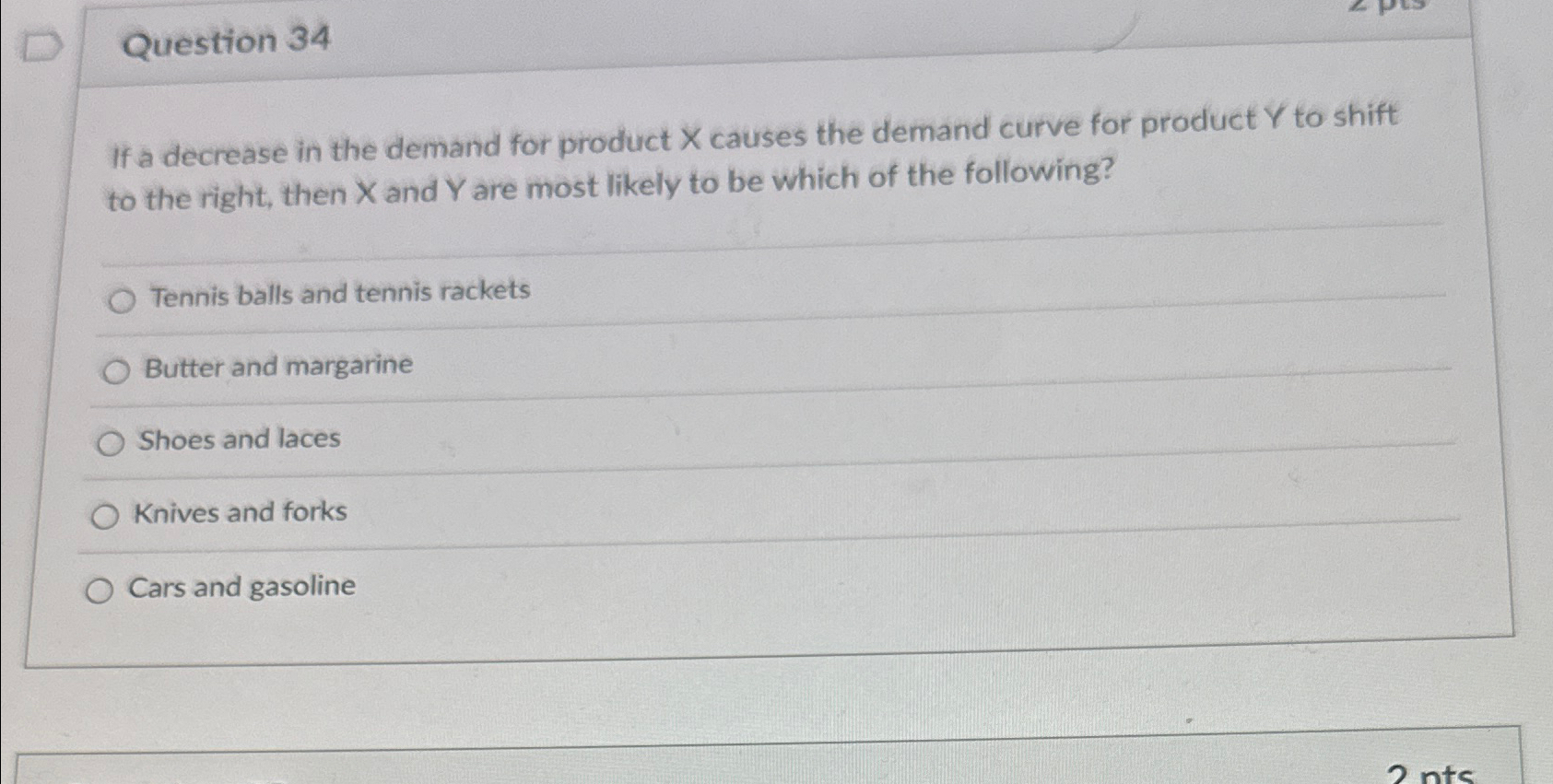 Solved Question 34If a decrease in the demand for product x | Chegg.com
