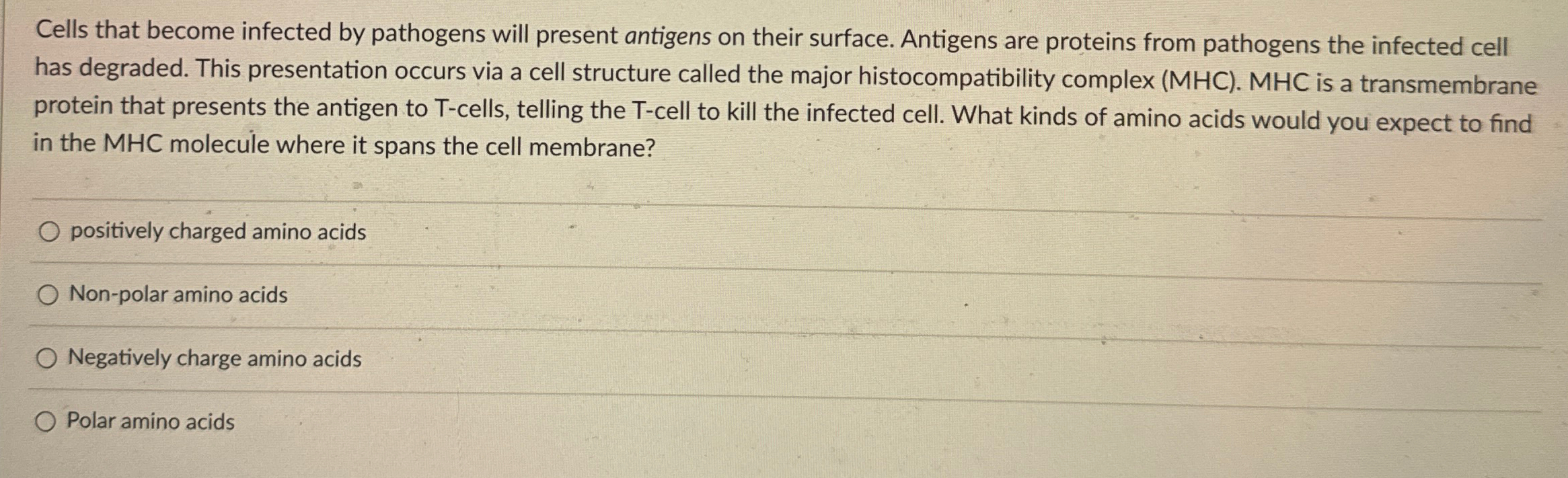 Solved Cells that become infected by pathogens will present | Chegg.com