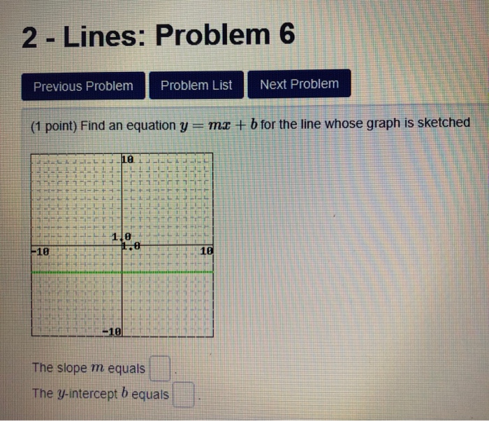 Solved 2 - Lines: Problem 3 Previous Problem Problem List | Chegg.com