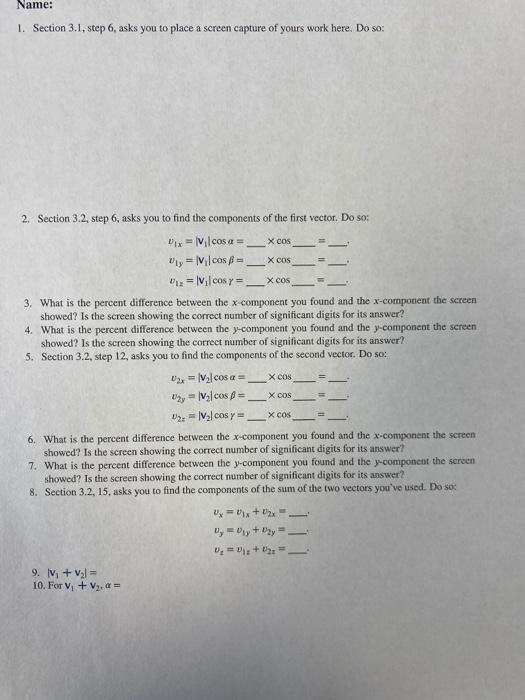 Solved 3 Your submission You will use a virtual vector lab | Chegg.com