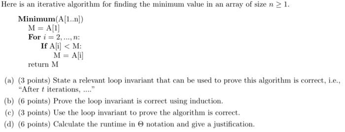 Solved Here is an iterative algorithm for finding the | Chegg.com