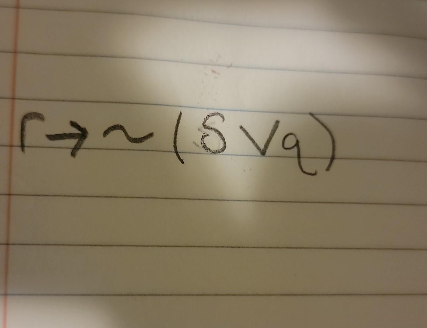 Solved r→∼(S∨q) | Chegg.com