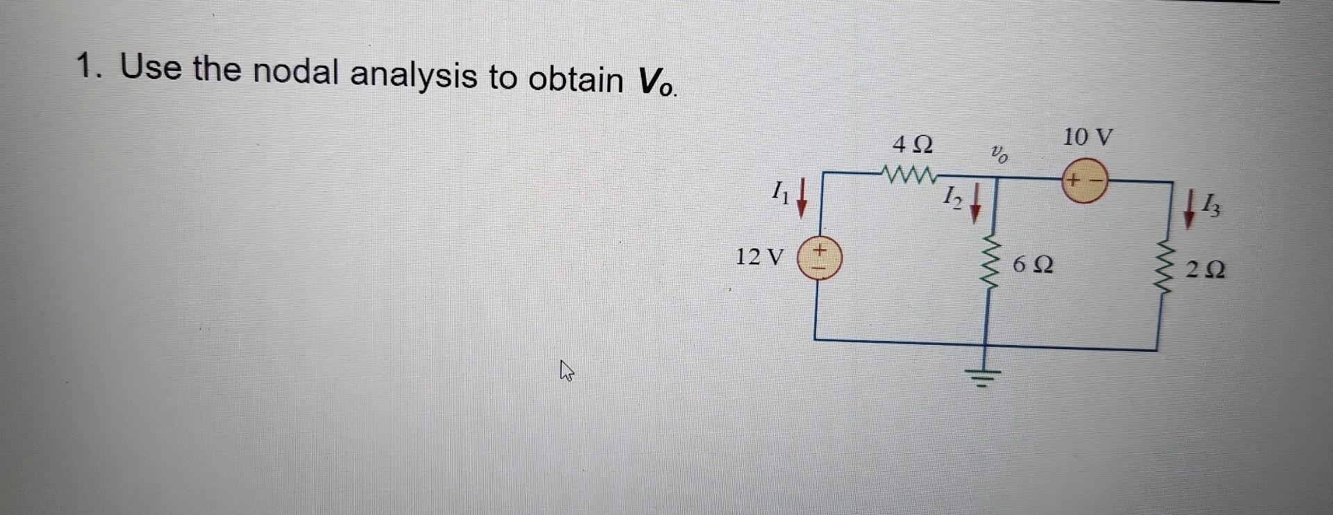 Solved 1. Use the nodal analysis to obtain Vo. | Chegg.com