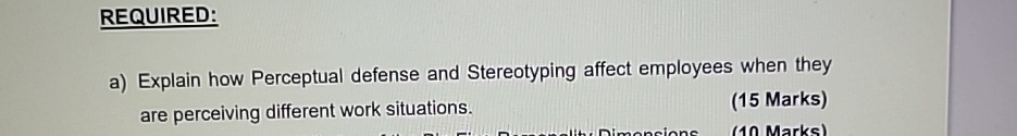 Solved Explain how Perceptual defense and Stereotyping | Chegg.com