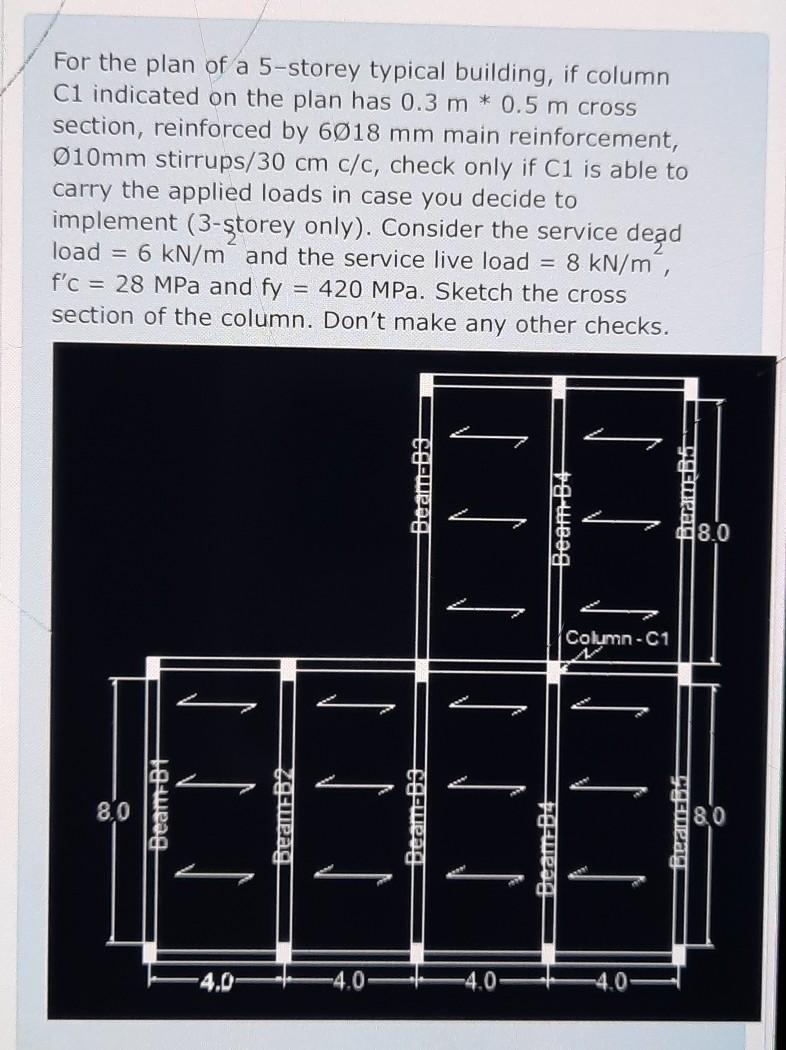 Solved For the plan of a 5-storey typical building, if | Chegg.com