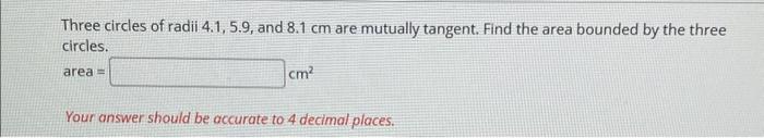 Solved Find the area of overlap in the two circles below. | Chegg.com