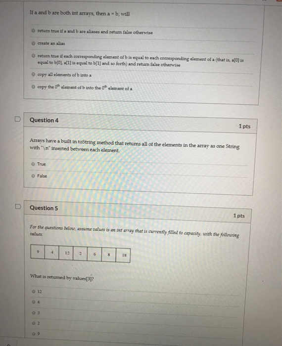 Solved If A And B Are Both Int Arrays Then A B Will O