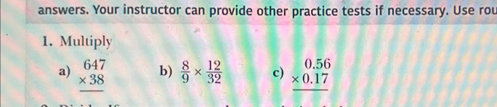 Solved answers. Your instructor can provide other practice | Chegg.com
