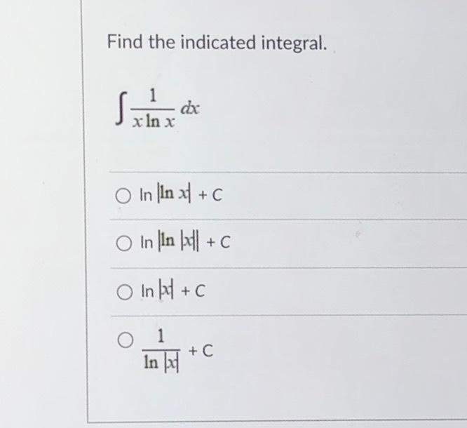 Solved Find the indicated integral. | Chegg.com