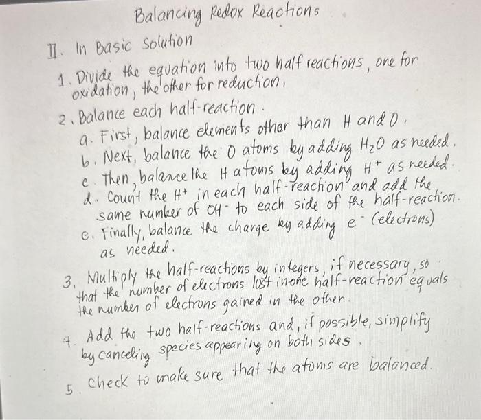 Solved Completely balance the oxidation reduction equation | Chegg.com