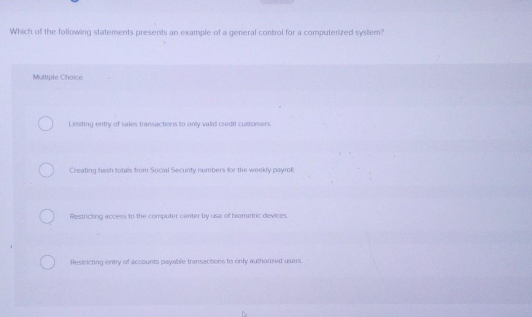 Solved Which of the following statements presents an example | Chegg.com