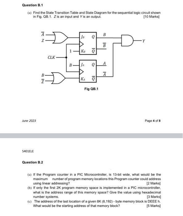 Solved Question B.1 (a) Find the State Transition Table and | Chegg.com