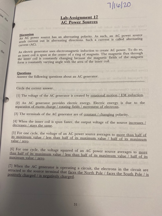 Solved 7/16/20 Lab-Assignment 17 AC Power Sources Discussion | Chegg.com