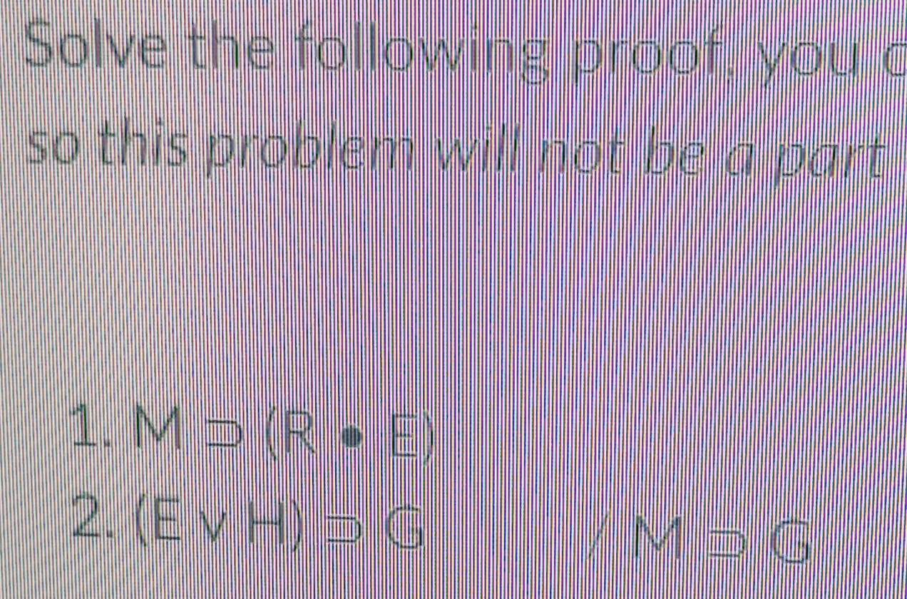 Solve the following proof. you so this problem will | Chegg.com