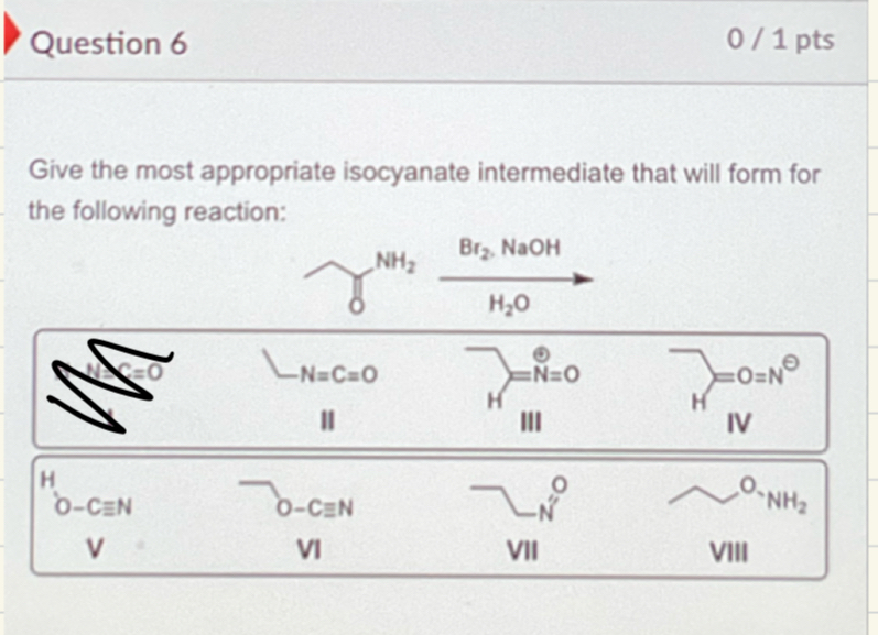 Solved Question 601 ﻿ptsGive the most appropriate isocyanate | Chegg.com