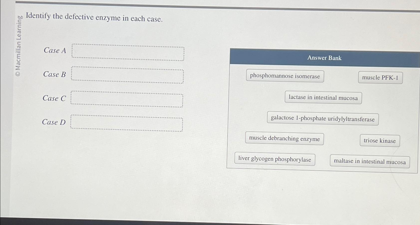 Solved so Identify the defective enzyme in each case.Case | Chegg.com