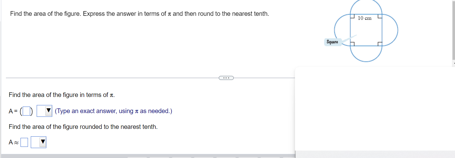Solved Find the area of the figure. Express the answer in | Chegg.com