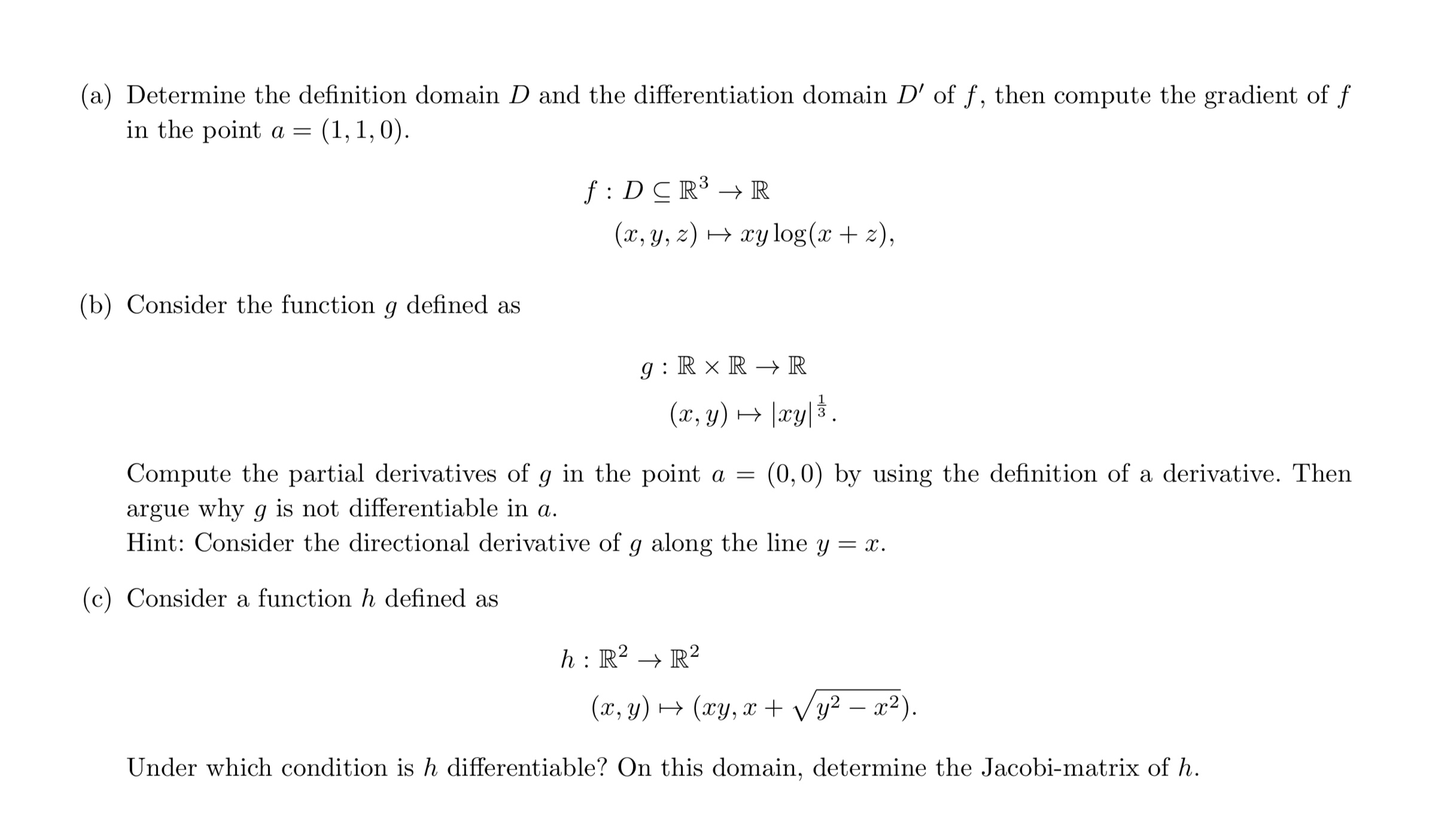 Solved (a) ﻿Determine the definition domain D ﻿and the | Chegg.com