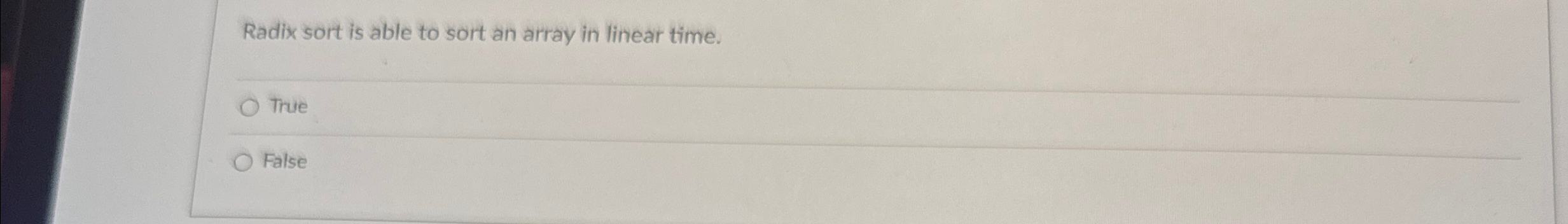 Solved Radix sort is able to sort an array in linear | Chegg.com