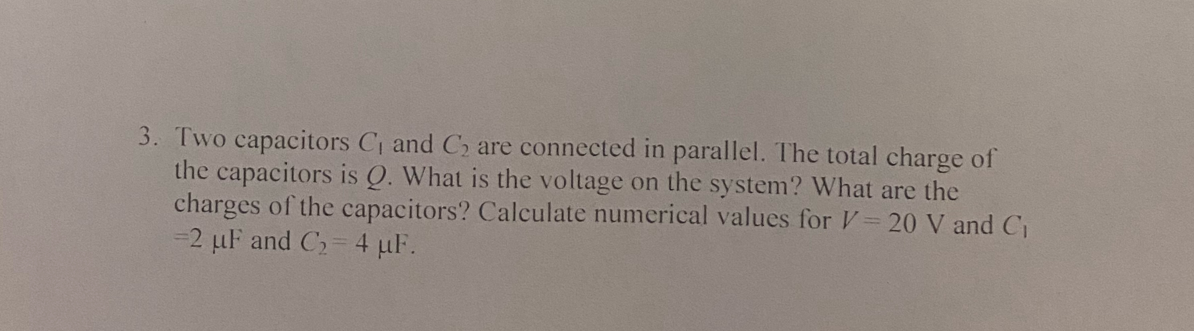 Solved Two capacitors C1 ﻿and C2 ﻿are connected in parallel. | Chegg.com