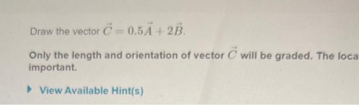 Draw the vector C=0.5A+2B. Only the length and | Chegg.com