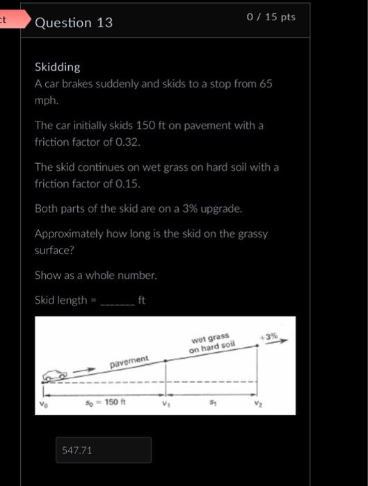 Solved Skidding A car brakes suddenly and skids to a stop | Chegg.com