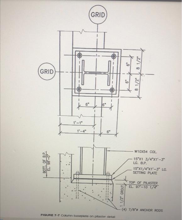Solved 7. How thick is the column base plate shown in Figure | Chegg.com