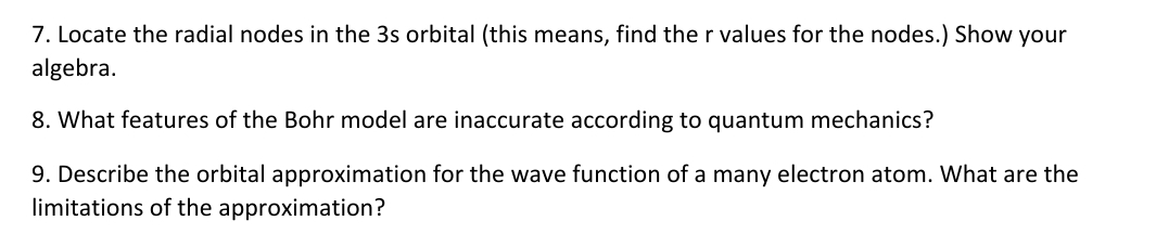 Solved Locate the radial nodes in the 3s orbital (this | Chegg.com