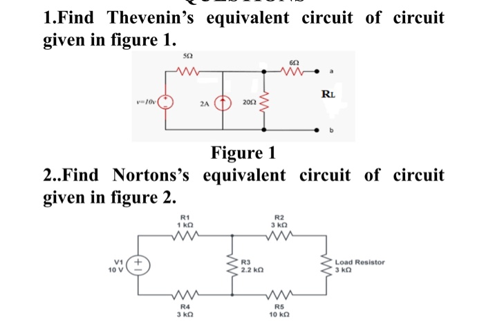 Solved 1.Find Thevenin's equivalent circuit of circuit given | Chegg.com