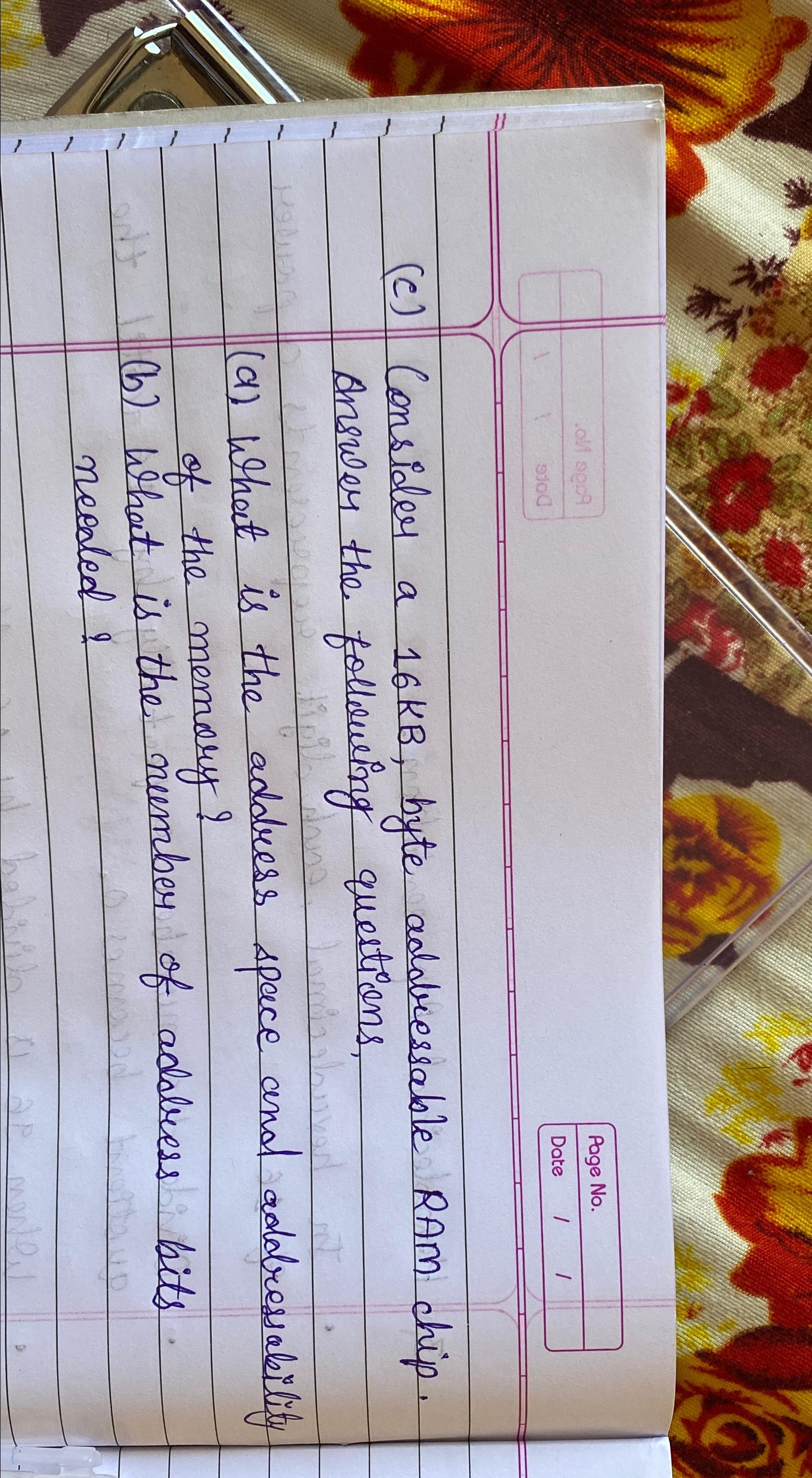 Solved C ﻿consider A 16kb ﻿byte Addressable Ram Chip