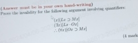 Solved (Answer must be in your own hand-writing)Prone the | Chegg.com