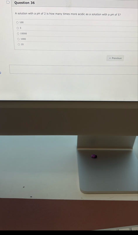 Solved Question 36A solution with a pH of 2 ﻿is how many | Chegg.com